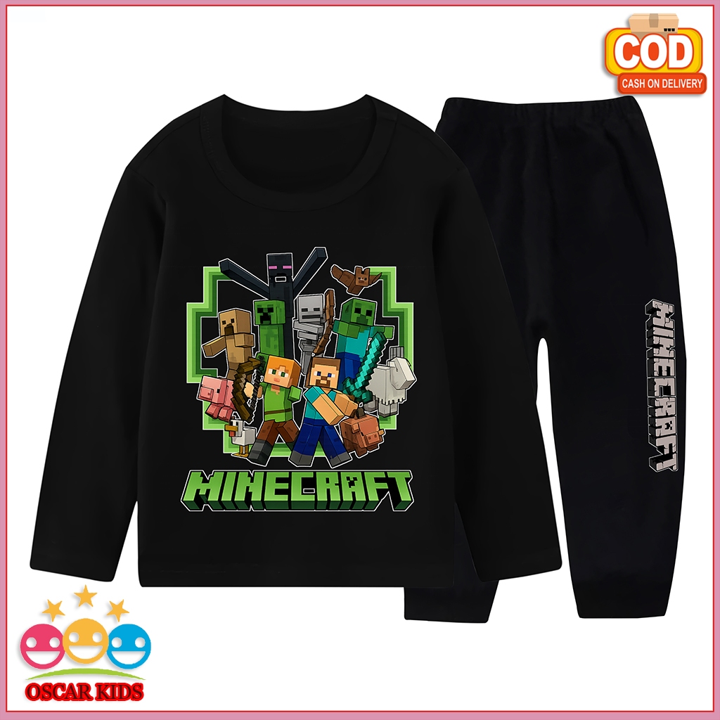 MINECRAFT Boys' Pajamas Set Minecraft Long Sleeve Long Pants 3 Years ...