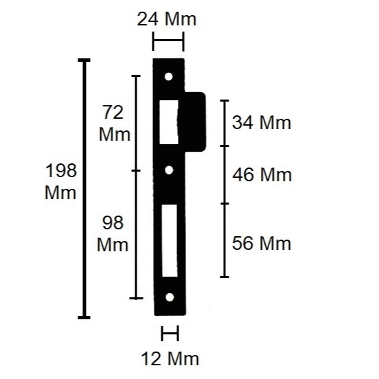 STRIKE PLATE DEKKSON 8485 IL DL MATT BLACK Black Stainless Steel Frame ...