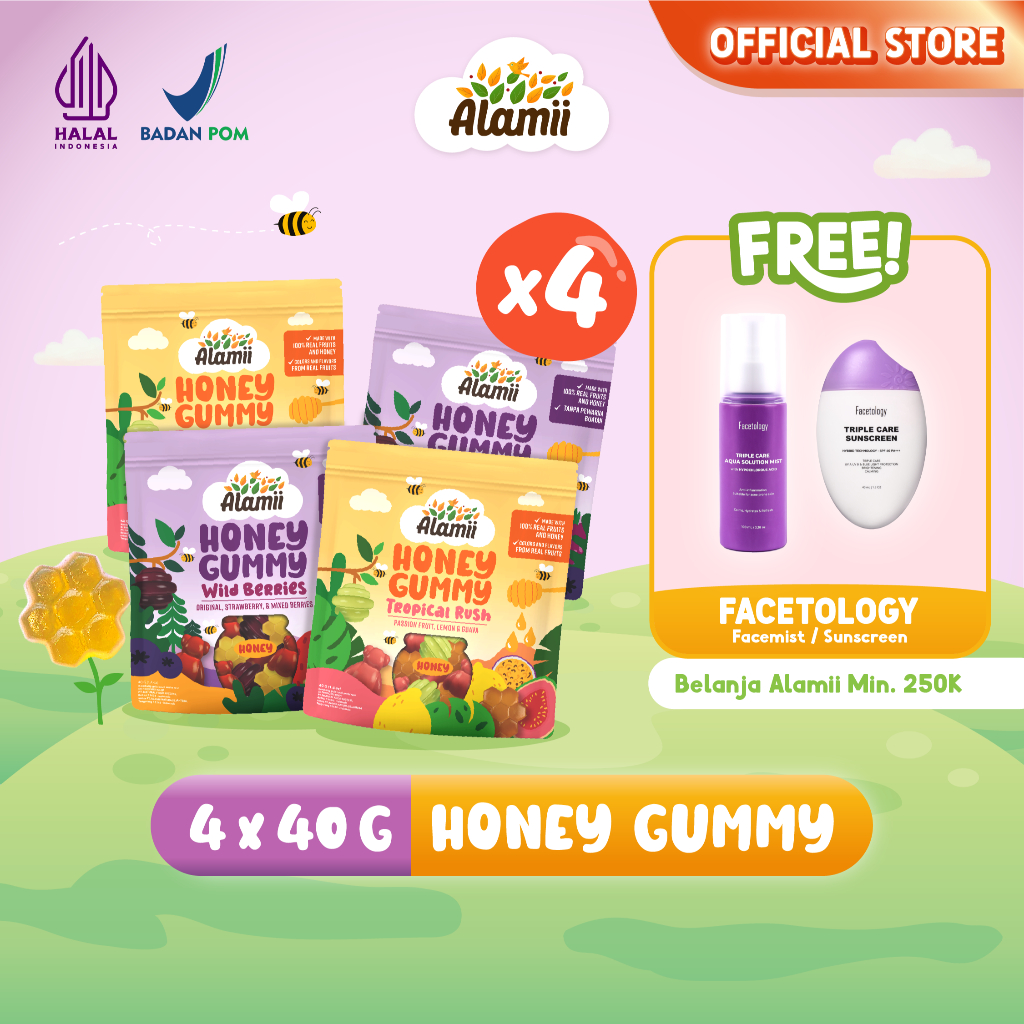 Alamii Honey Gummy - Bundle of 4 x 40g / Mix Variants / Healthy Gummy ...
