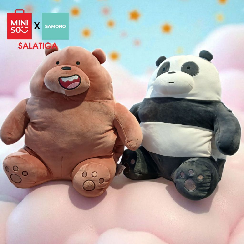Miniso We Bare Bears 46cm Cushion Doll - Panda, Grizzly (Panda Doll ...
