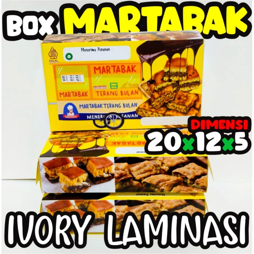 Martabak Box contains 50 pcs Ivory Glossy Lamination Sweet Martabak Box ...