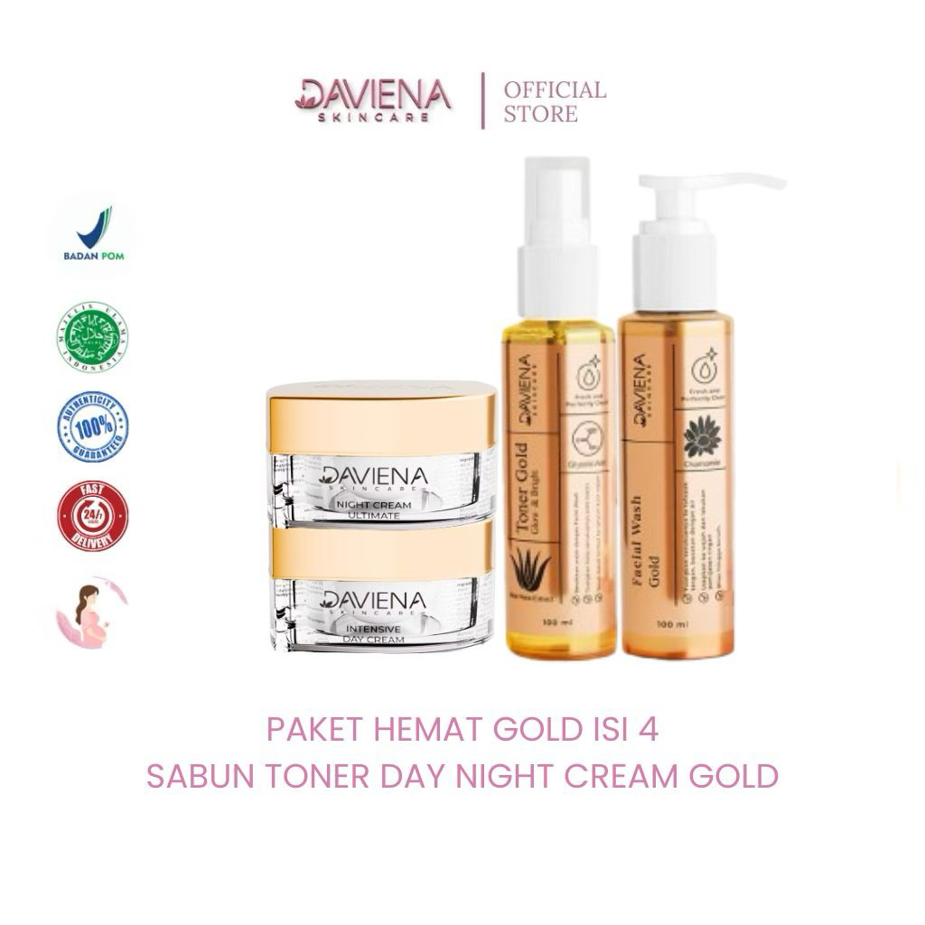 DAVIENA SKINCARE Gold Savings Package contains 4 items Facial Wash ...