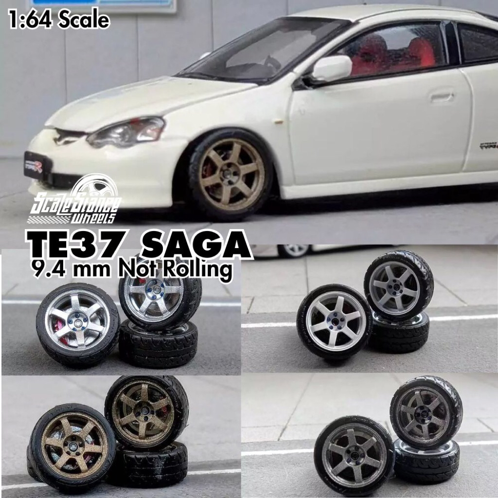 TE37 Saga Diecast Rims Not Rolling Scale Stance Mini Scale - 9.4 ...