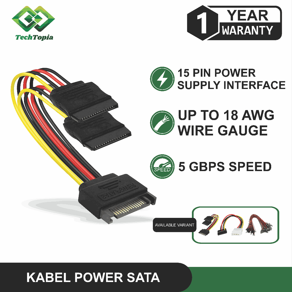 SATA Power & Data Cable HDD SSD Computer PC Hard Disk/SSD Internal ...