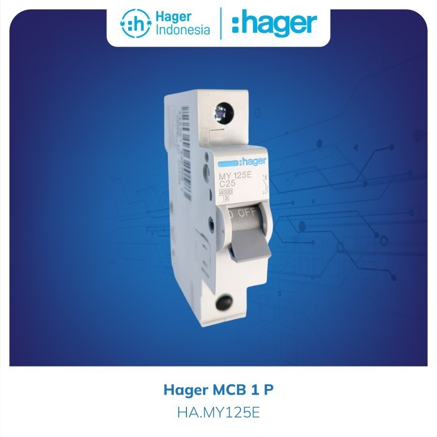 MCB HAGER 1 PHASE 6A 10A 16A 20A 25A 32A 40A 4.5kA ORIGINAL | Shopee ...