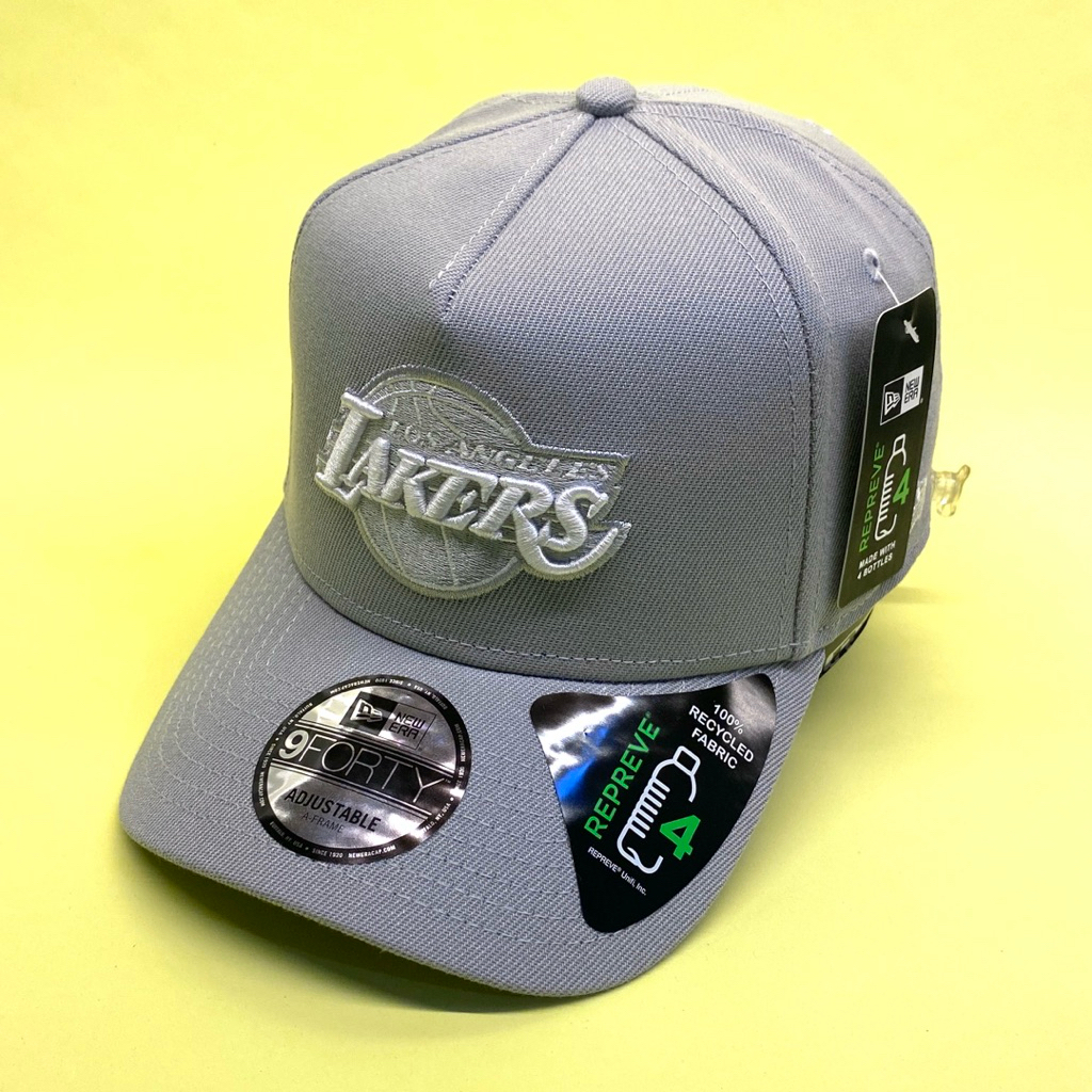 New Era Cap 9Forty A-Frame NBA LA Los Angeles Lakers Cloud Repreve Grey ...