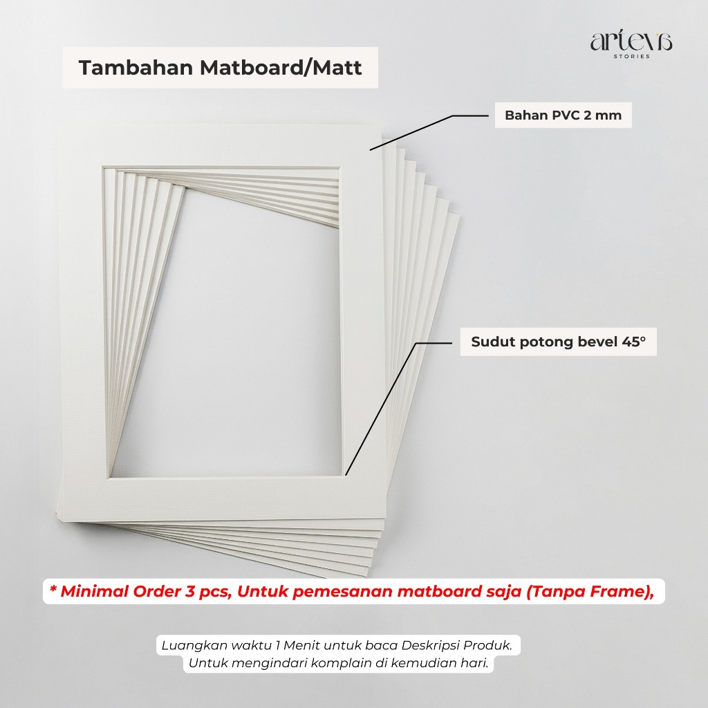 Matboard only - Custom Additional White Matboard (boarding line) on the ...