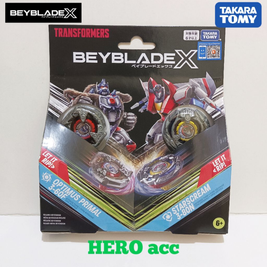 Beyblade X Transformers Optimus Primal 3-60F VS Starscream 3-80N ...