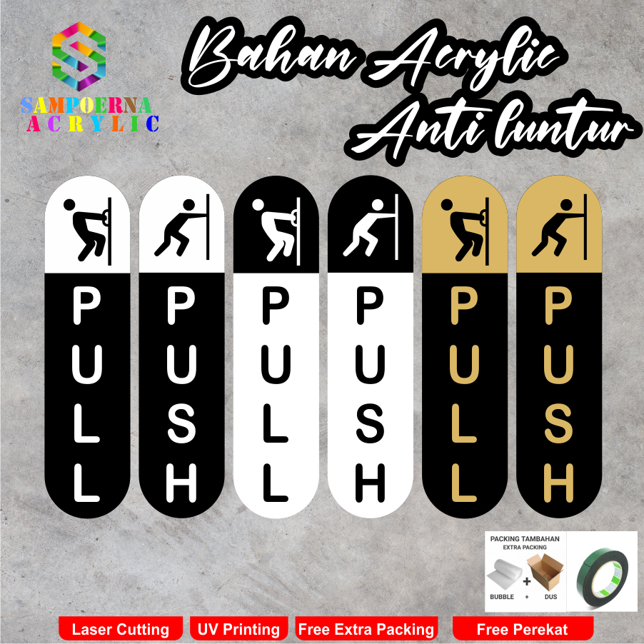 Latest minimalist aesthetic PUSH PULL acrylic sign | Shopee Malaysia