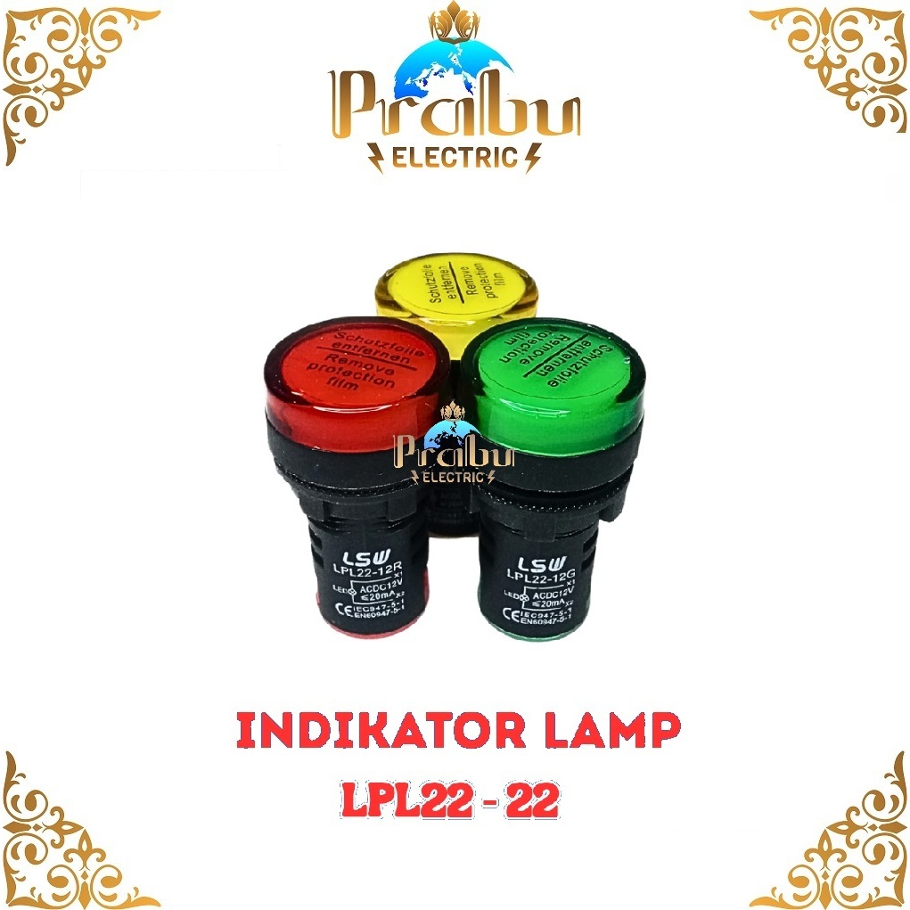 HIJAU MERAH Pilot Lamp 12 VDC 24VDC 22mm Red, Green, Yellow LSW ...