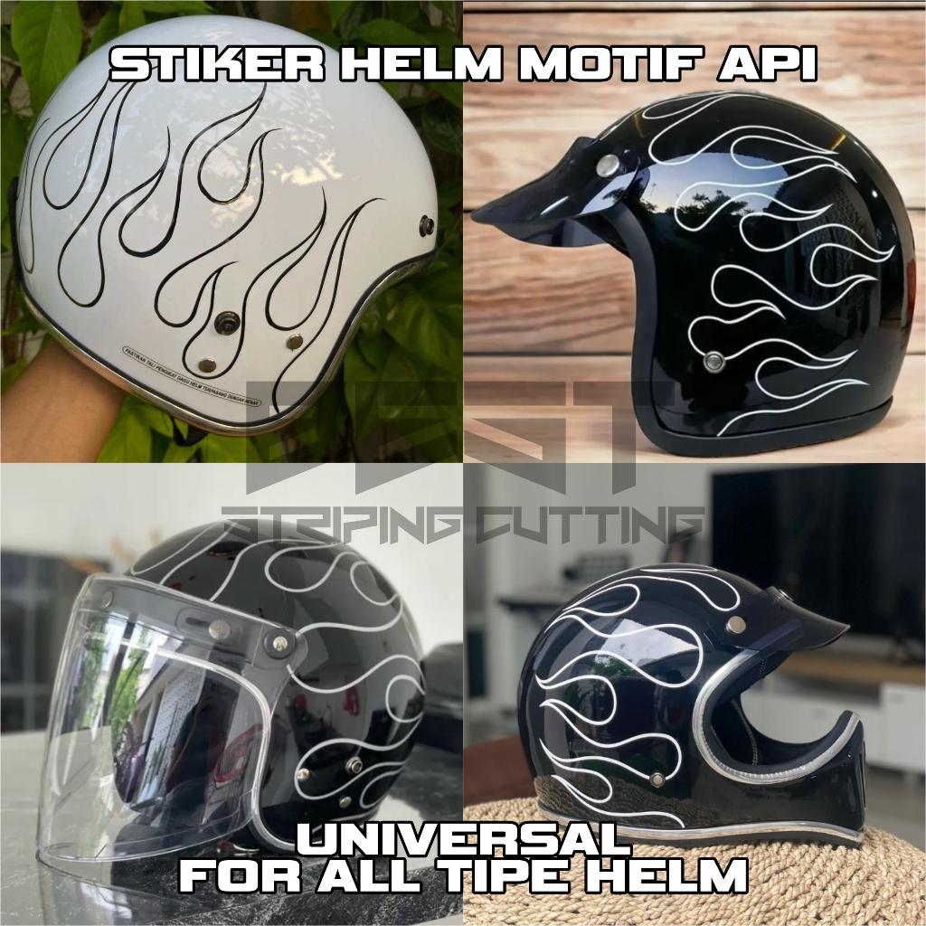 NEWEST VIRAL FIRE MOTIF HELMET STICKERS | UNIVERSAL HELMET STICKERS CAN ...