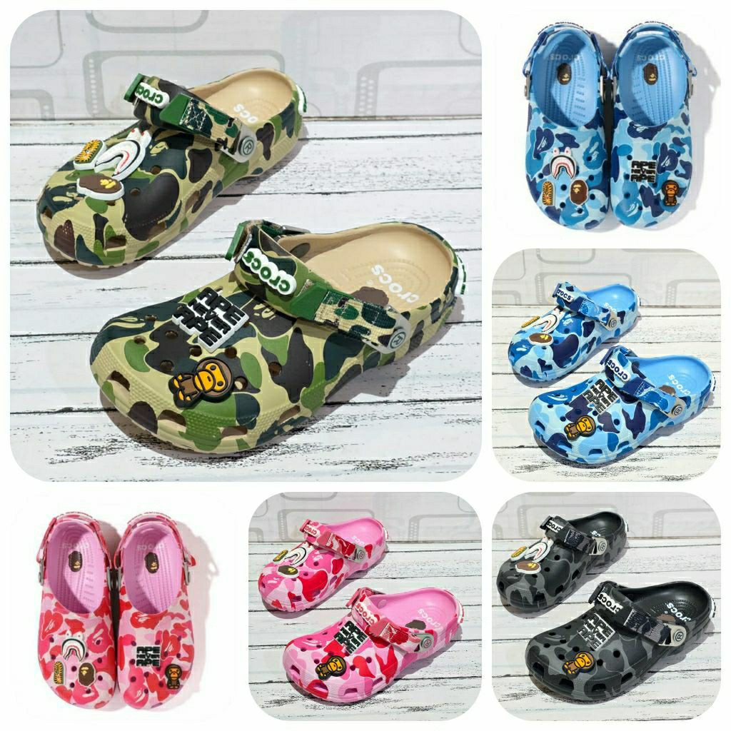 CROCS BAPE X CROCS CLASSIC CLOG | Shopee Malaysia