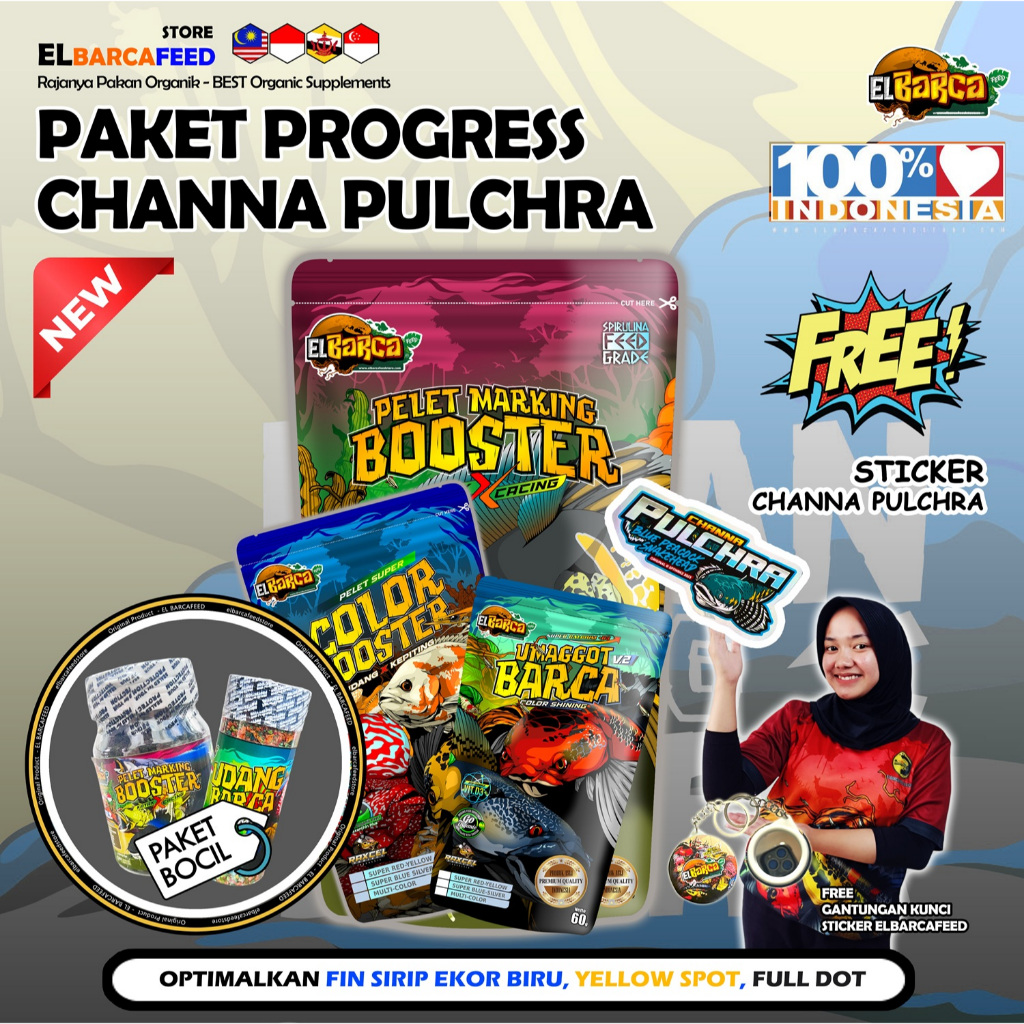 CHANNA PULCHRA FEED PACKAGE (Push Fin Fin Fin Tail biru, Yellow Spot ...