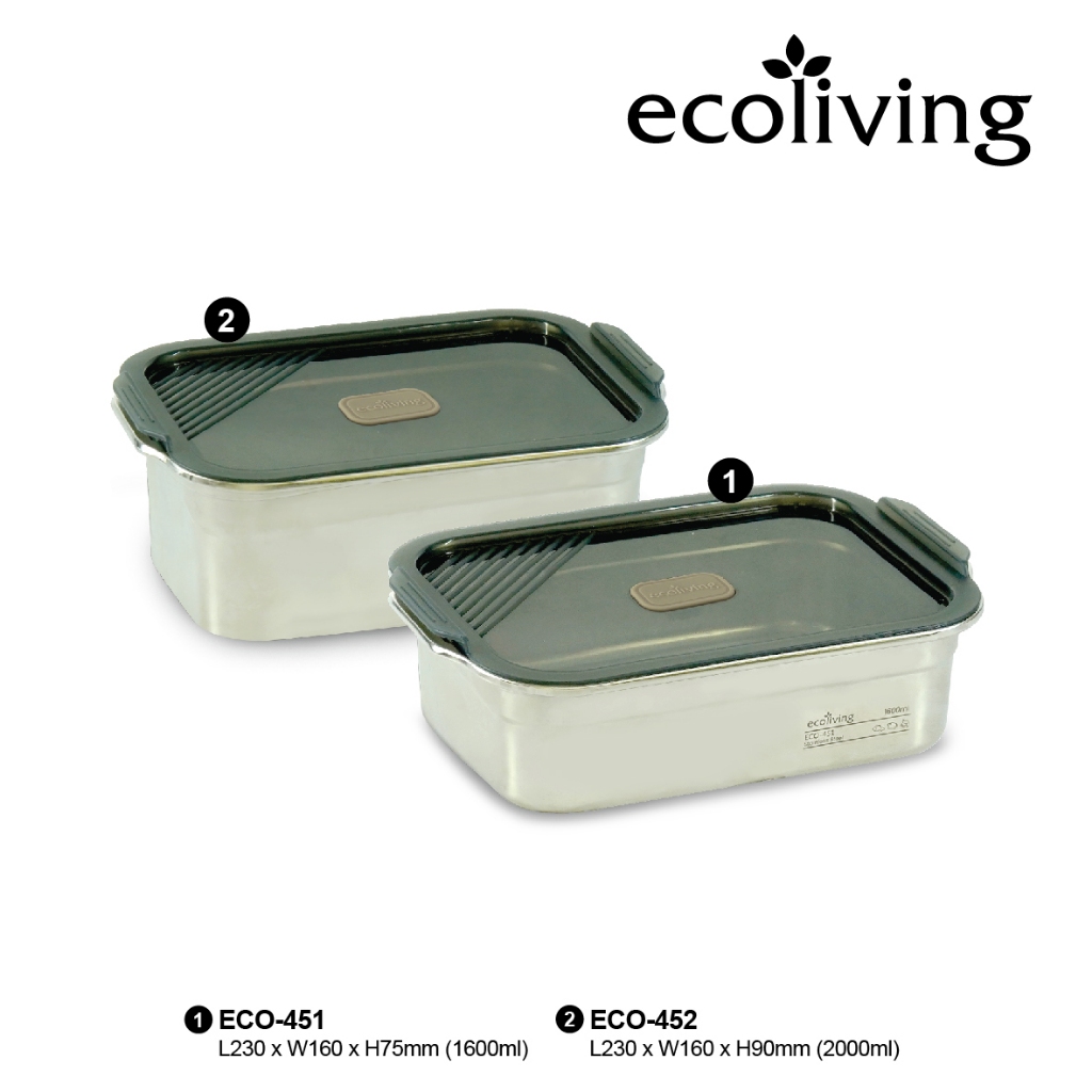 Ecoliving Food Container Eco 452 2 LT Ecoliving Food Container Eco 451 ...