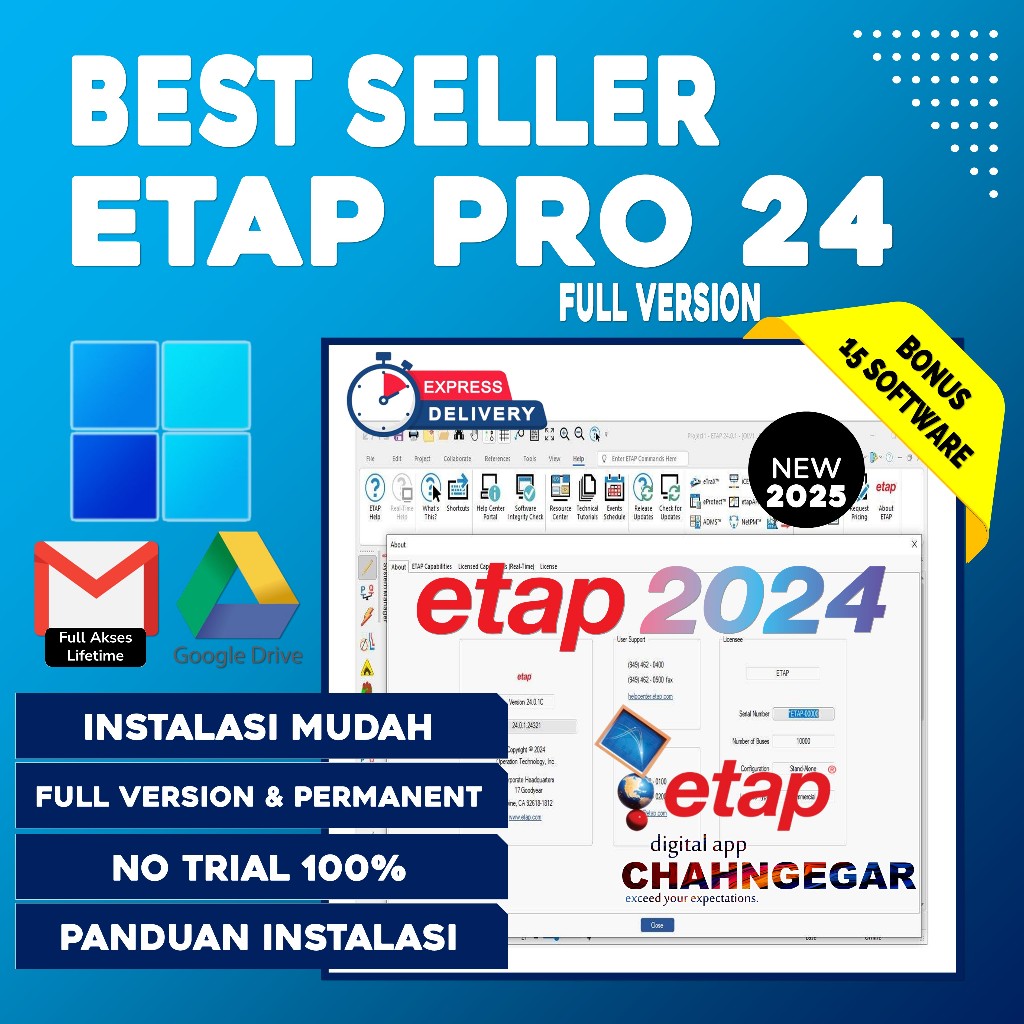ETAP 24 Pro 2024 Full Permanent Software Etap Electrical Analysis Engineering Building | Shopee ...