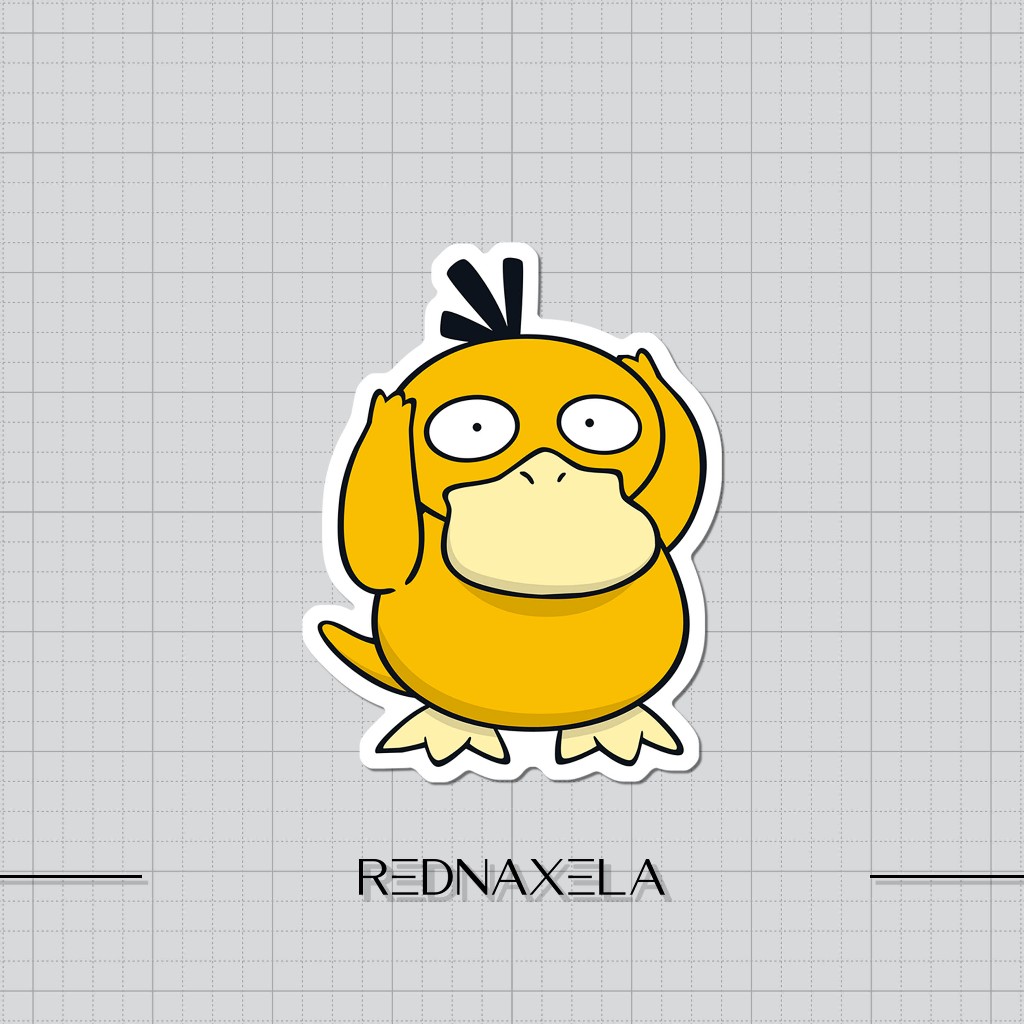 Pokemon Logo Psyduck Vinyl Stickers Suitcase Stickers Outdoor Laptop ...