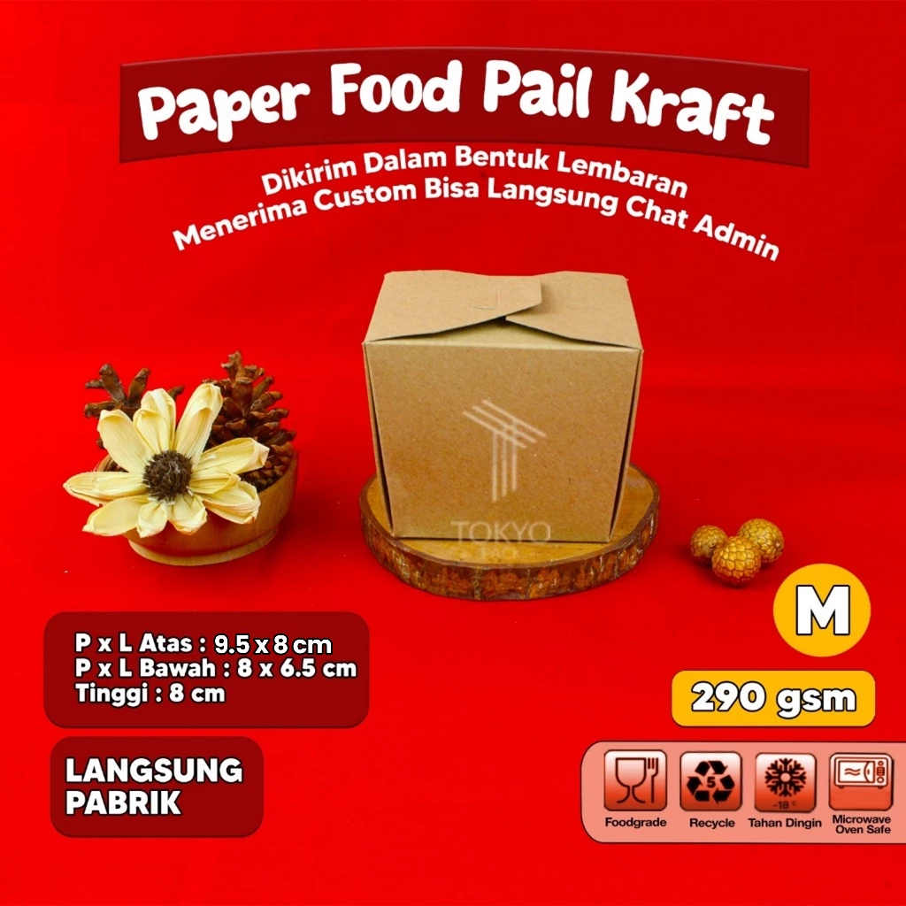 FOOD PAIL L/RICE BOX PAPER L/FOOD PAIL BOX KRAFT LARGE | Shopee Malaysia