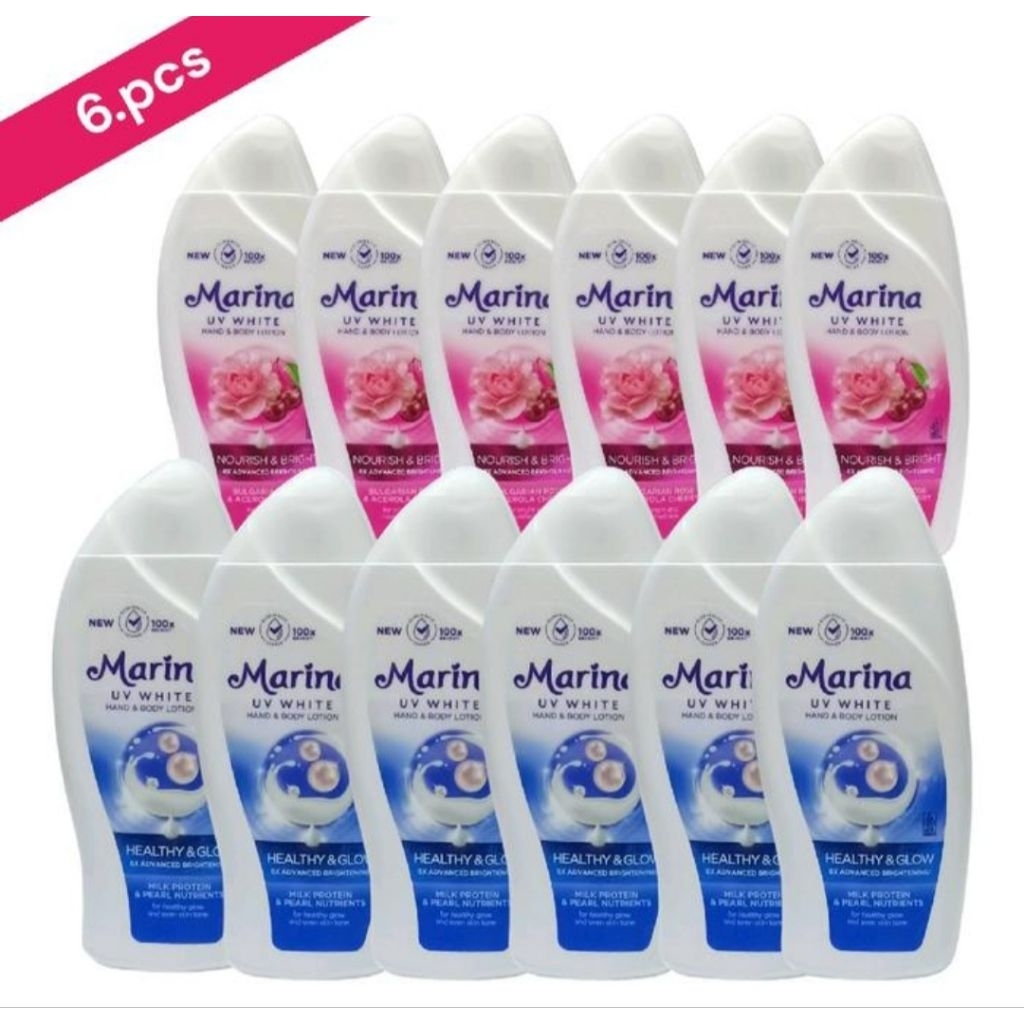 (Wholesale 6 Pcs) Marina Body Lotion Healthy & Glow biru - Marina ...