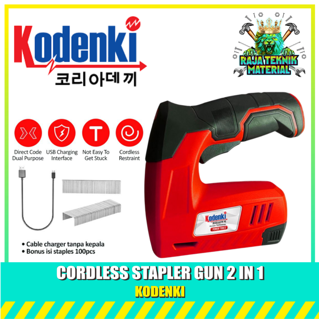 MESIN KODENKI KDK-CSG132 Cordless Stapler 2in1 Battery Staple Gun ...