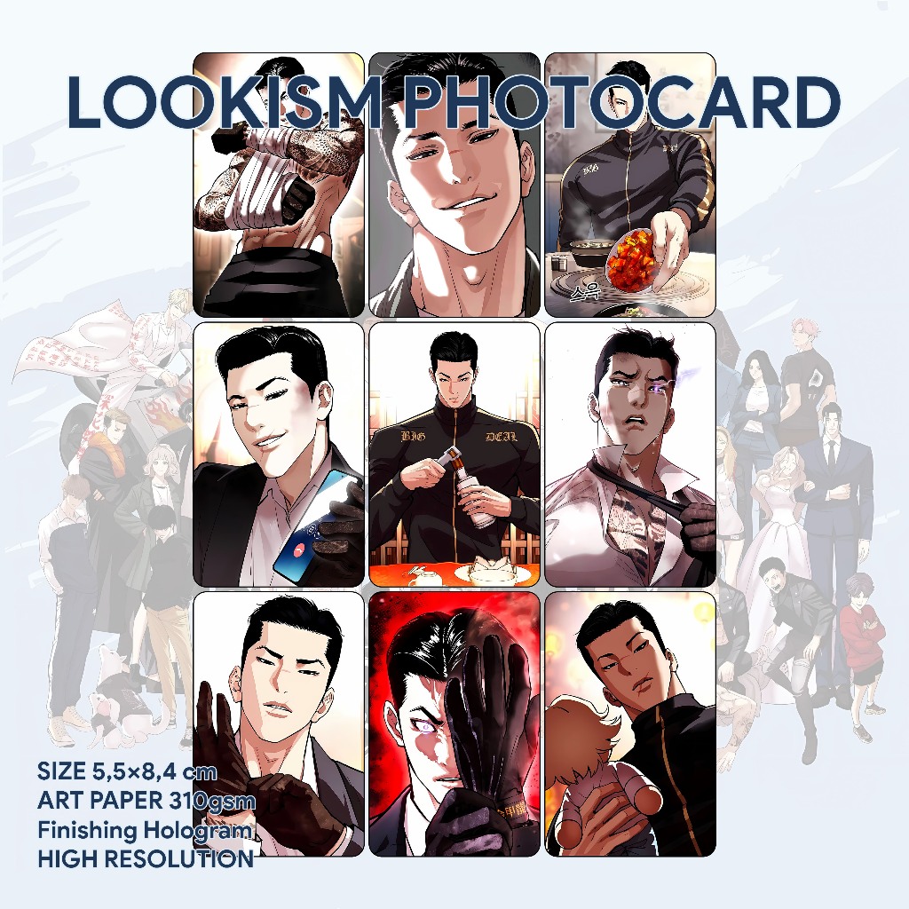 Lookism Photocards, Pack of 9 Unofficial manhwa Lookism Photo Cards ...