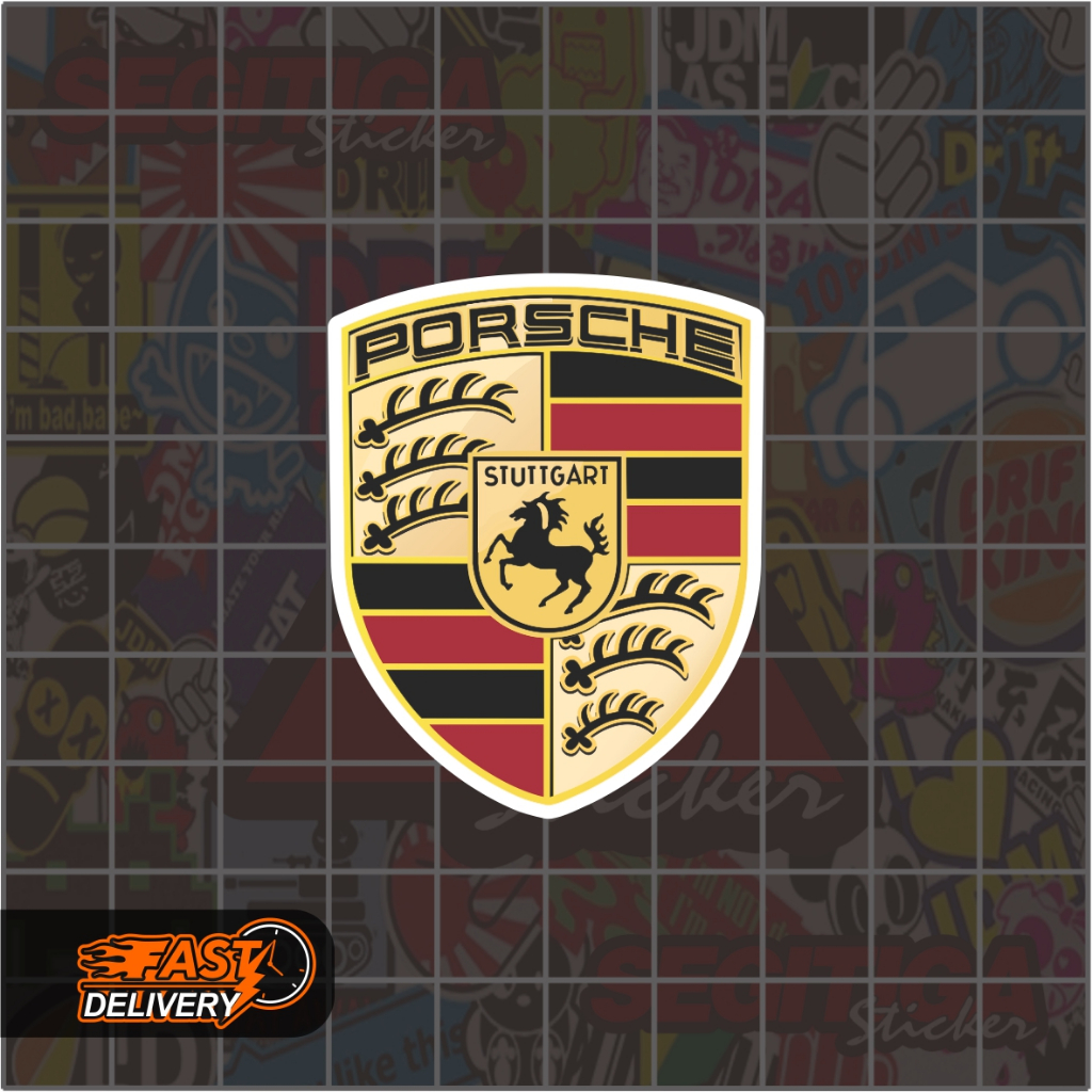 Porsche Logo Sticker Size 4 x 5 Cm | Shopee Malaysia