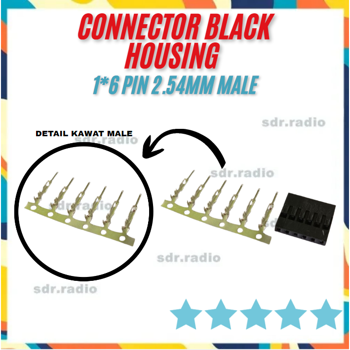 1 set 6 pin jumper wire Male housing pin connector pitch 2.54mm ...