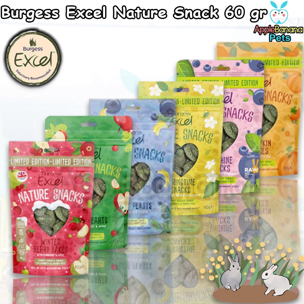 Rabbit and Guinea pig Snack/marmut - Burgess Excel Snack 60 grams ...