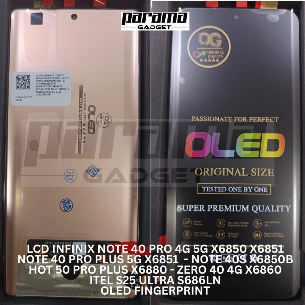 LCD INFINIX NOTE 40 PRO 4G 5G X6850 X6851 NOTE 40 PRO PLUS X6851B NOTE ...