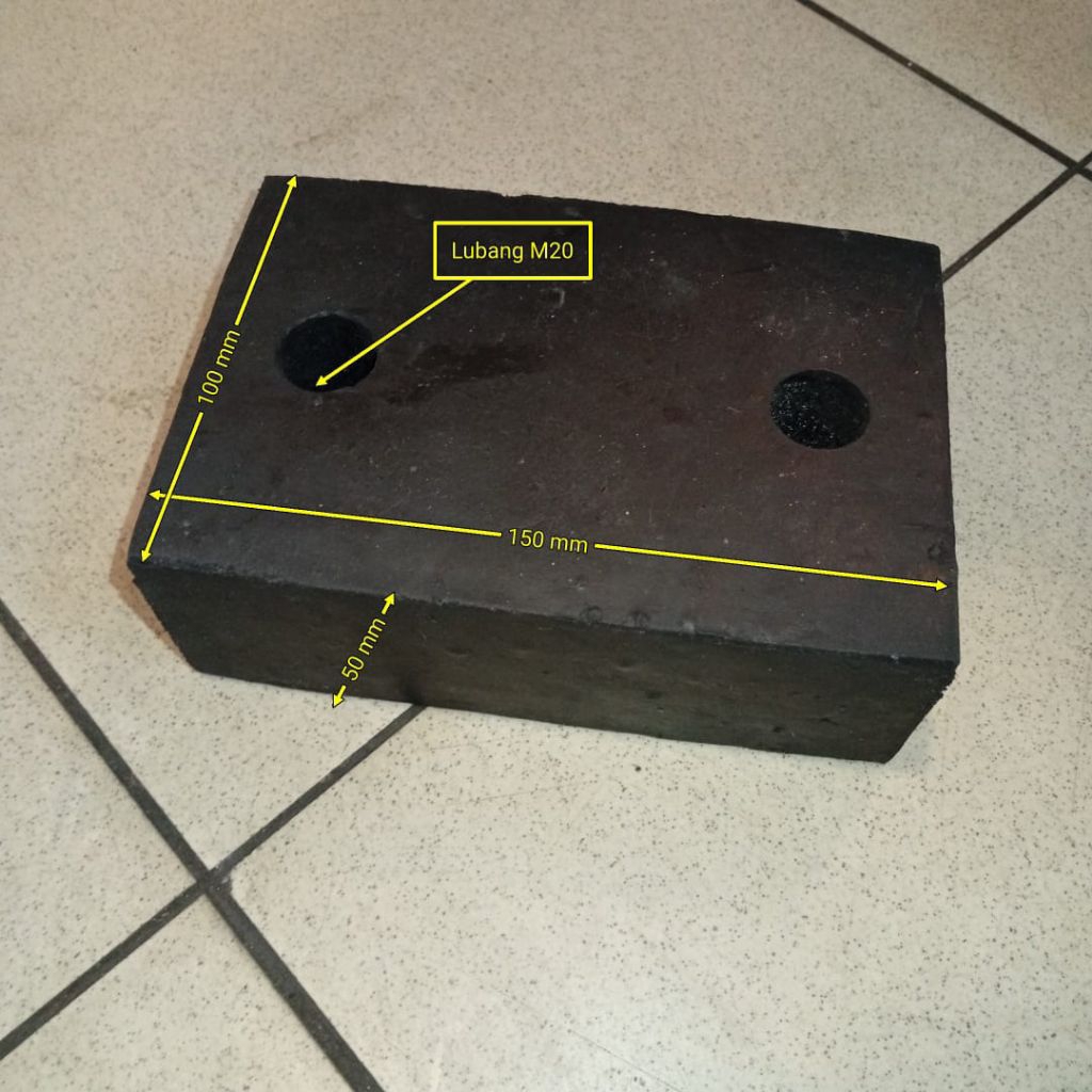 Solid Rubber Block with M20 Hole, anti-vibrasion rubber | Shopee Malaysia