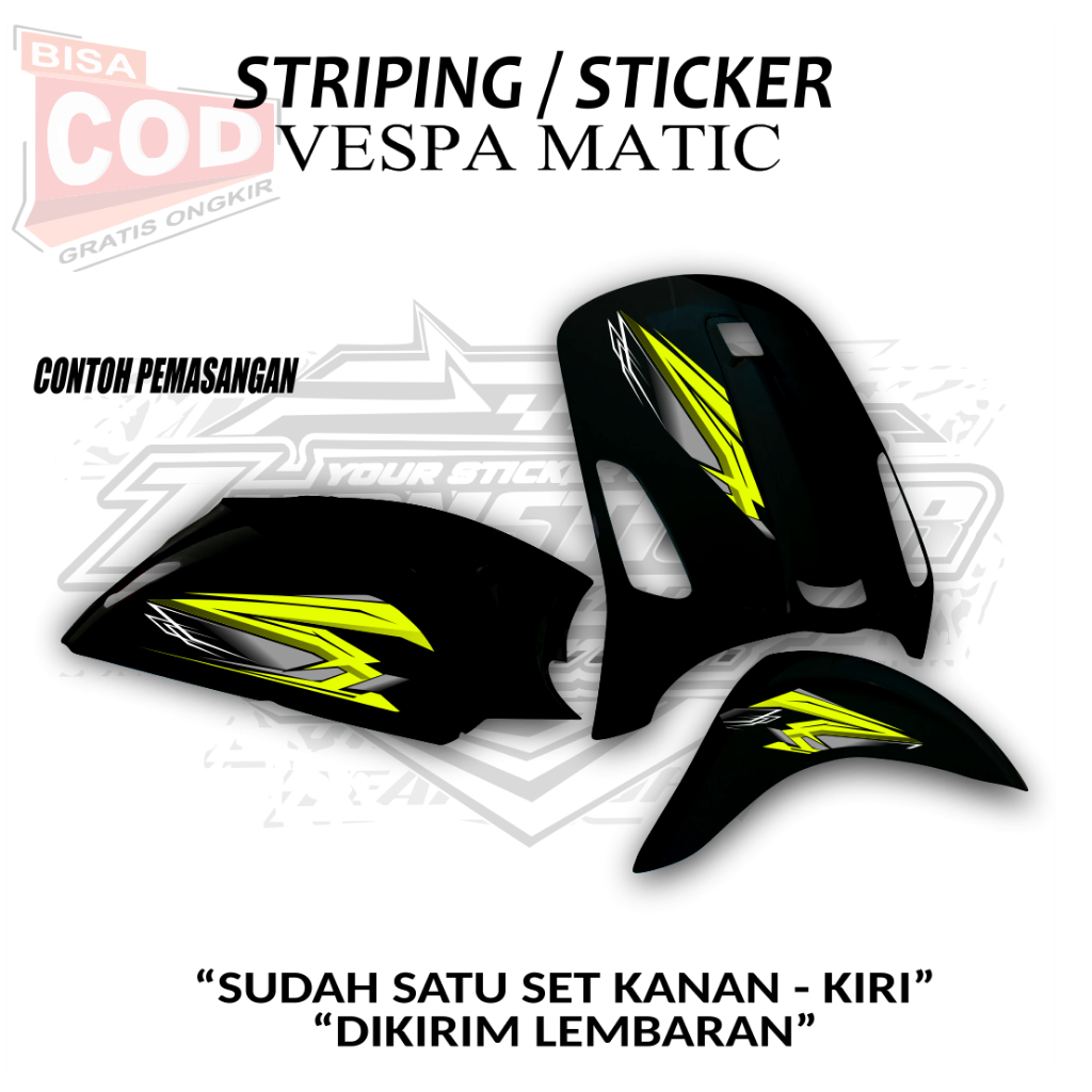 Vespa Matic Motorcycle Variation Striping Sticker Vinyl Striping Racing ...