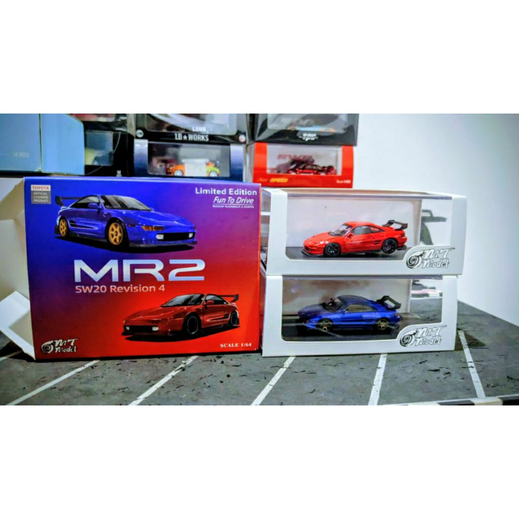 Diecast Set Micro Turbo x Peako Toyota MR2 SW20 Revision 4 Red & Blue ...