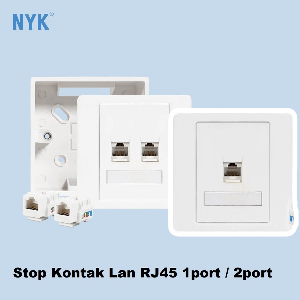 NYK Face Lan Socket Rj45 Modular Wall Plate Ethernet Lan Socket ...