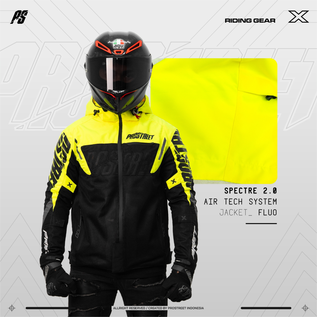 Prostreet Spectre Air Tech System V.2 Fluo Motorcycle Jacket | Shopee ...