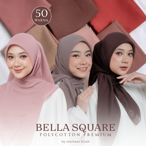 Bella Square Premium | Bella Square Hijab | Premium Square Polycotton ...
