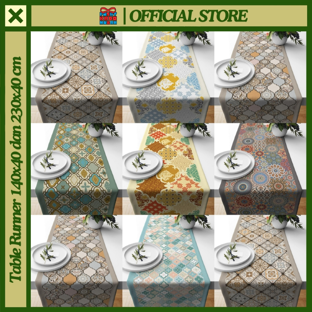 Turkish Geo Series Printed Tablecloth Table Runner 140x40 and 230x40 cm ...