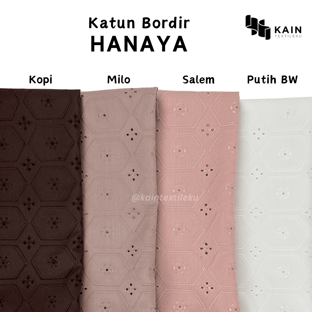 KATUN 0.5 meters of Hanaya Embroidered Cotton Fabric Embroidery Lace ...