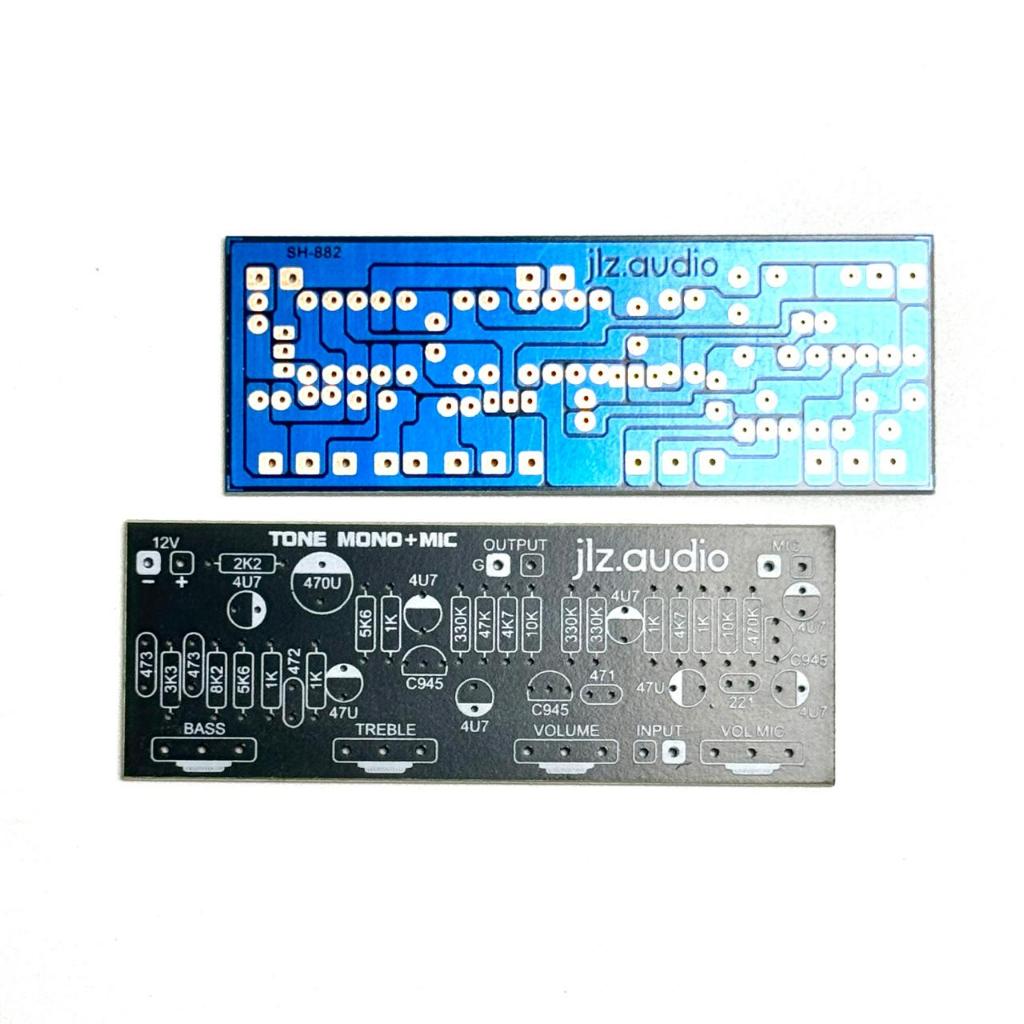 PCB TONE CONTROL MONO PLUS MIC BASS TREBLE VOLUME 4 POTENSIO | Shopee ...