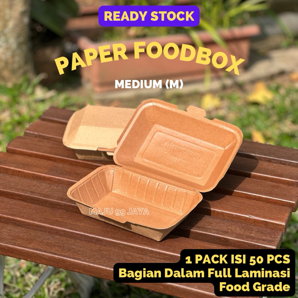 [PACK] Medium Food Grade Laminated Brown Kraft Paper Food Box (M ...