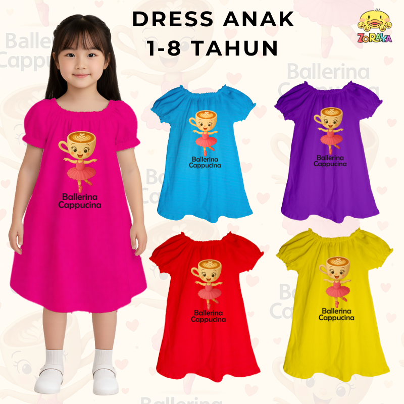 Children's Ballerina Cappucina Dress 1 - 8 Years Sleeve Model / Zoraya ...