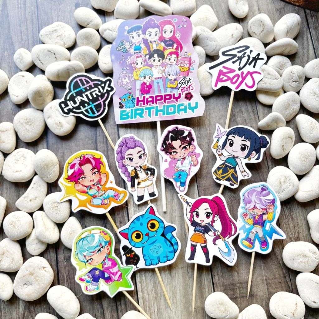 Kpop Demon Hunters Cake Topper Hunter Korea Only Boys Huntrix Rumi Mira ...