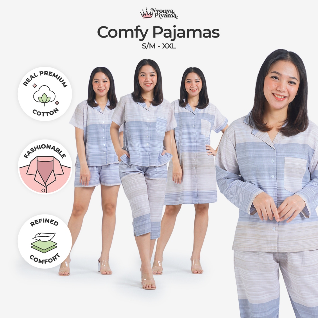 KATUN Mrs. Comfy Cotton Pajama Set (Claude) | Shopee Malaysia