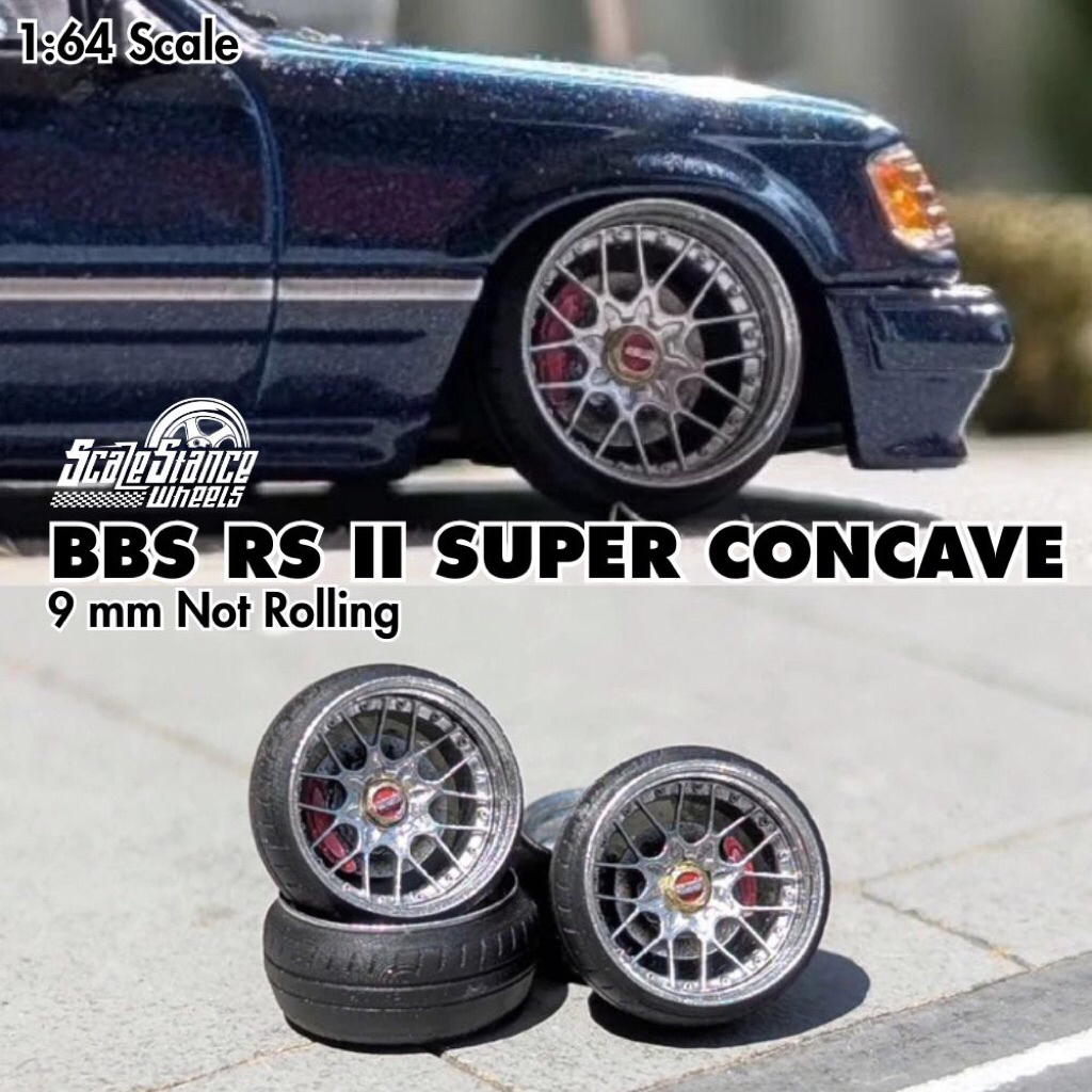 BBS RS II Super Concave 9mm Diecast Rims 1: Scale Stance Mini Scale ...