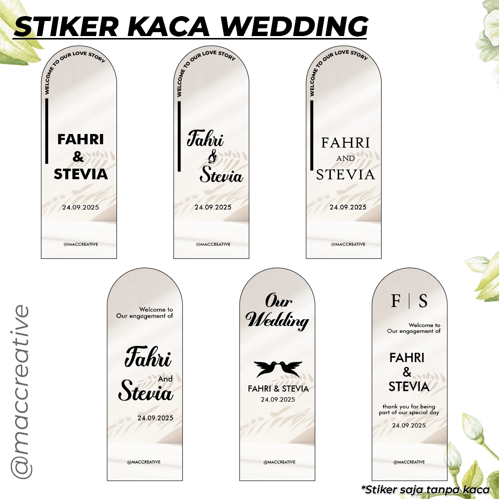 Mirror Wedding Sign Stickers - Cutting Mirror Stickers Wedding ...