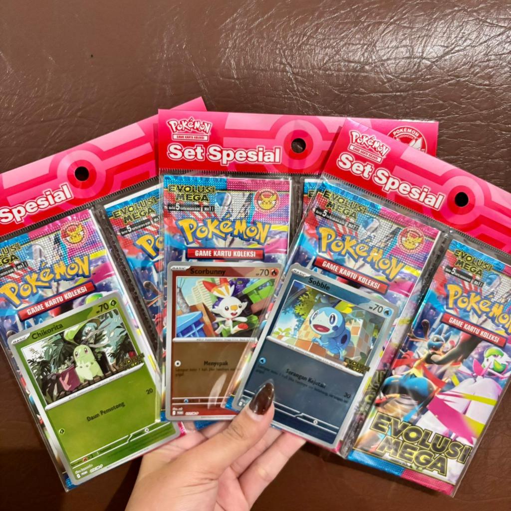 Pokemon Special Set Evolution Mega Indonesia Original tcg Chikorita ...