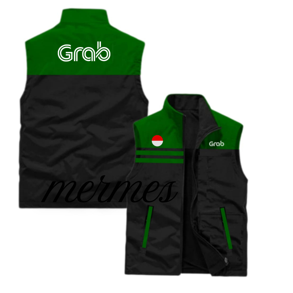 Grab Food Vest | Original Grab Jacket | Grab Ojol Vest | Shopee Malaysia