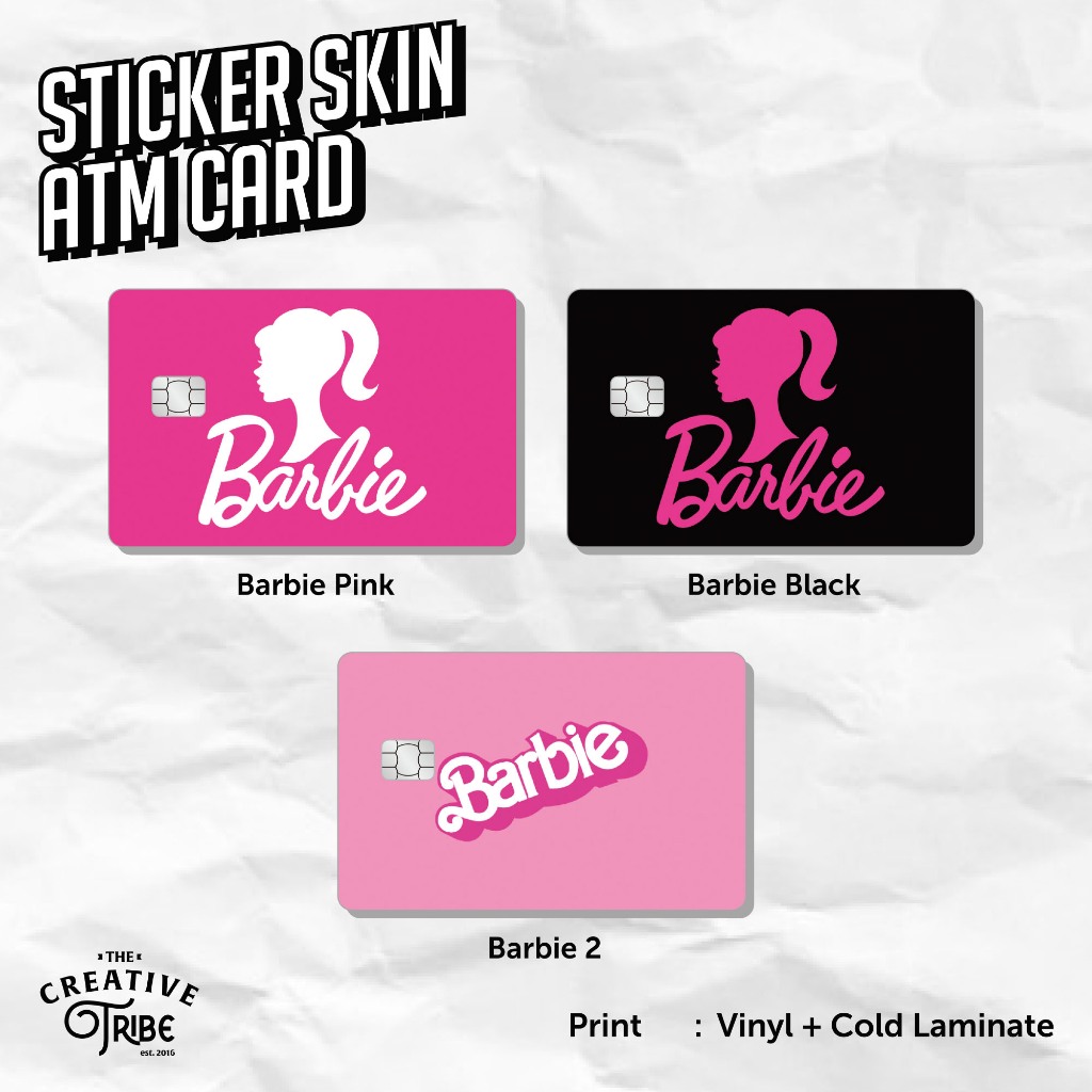 Barbie Skin Card Sticker - Vinyl ATM Debit Credit Etoll Cartoon ...