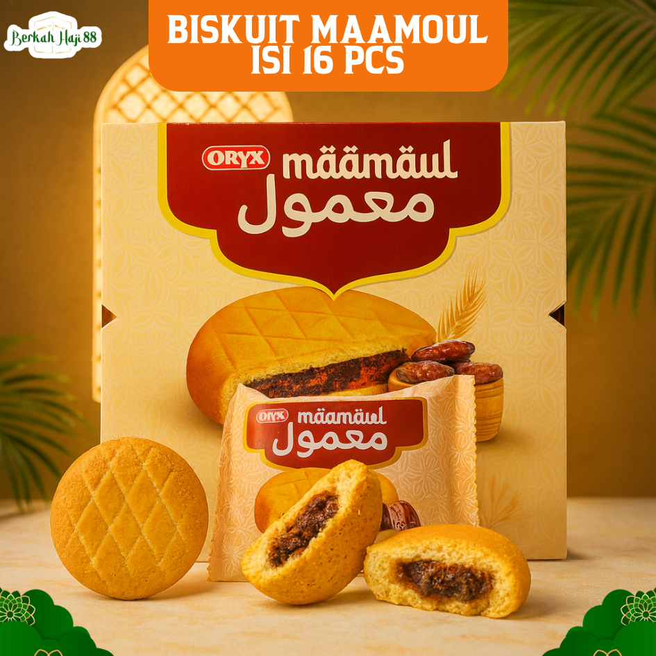 Maamoul Date Biscuits 1 Box Contains 16 Pcs Hajj and Umrah Souvenirs ...