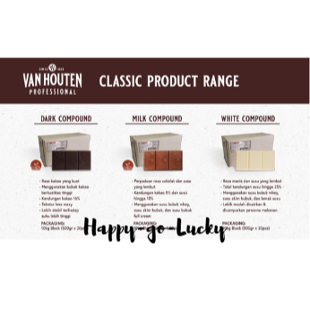 Van Houten Dark / Milk / White Compound Block 500 gr Chocolate Block ...