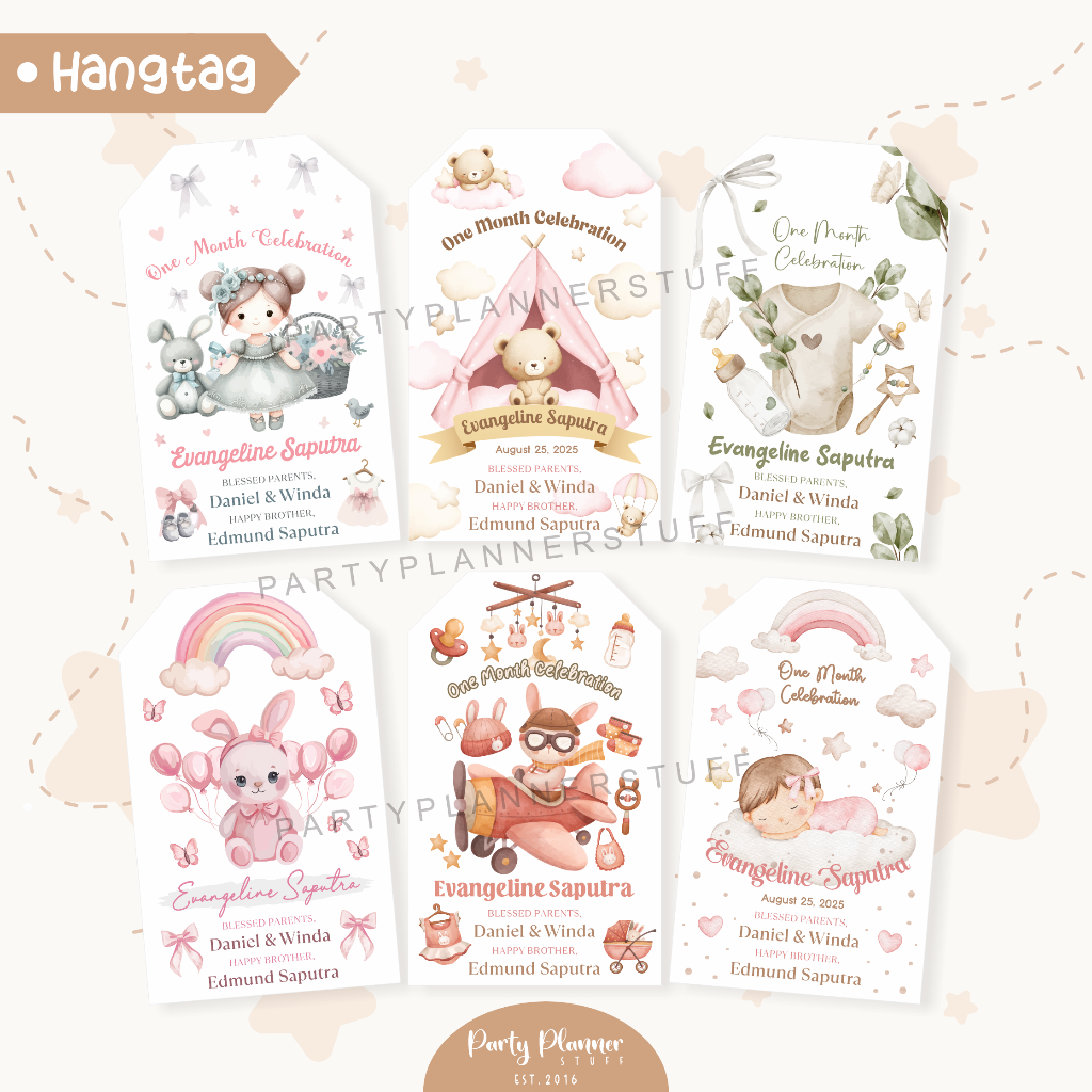 Hangtag baby girl one month celebration manyue tag man yue hangtag ...