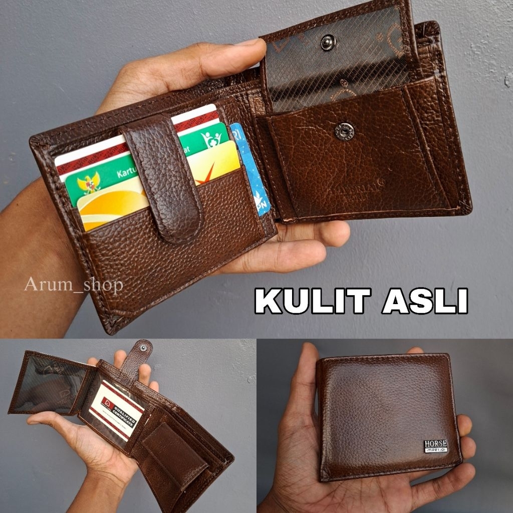 Original horse imperial genuine cowhide stacking wallet | Shopee Malaysia